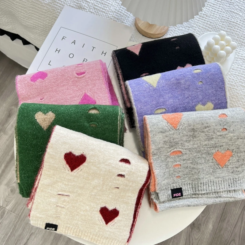 Korean-Fashion-Cashmere-Scarf-Love-Heart-Lovely-Thickened-Warm-Winter ...