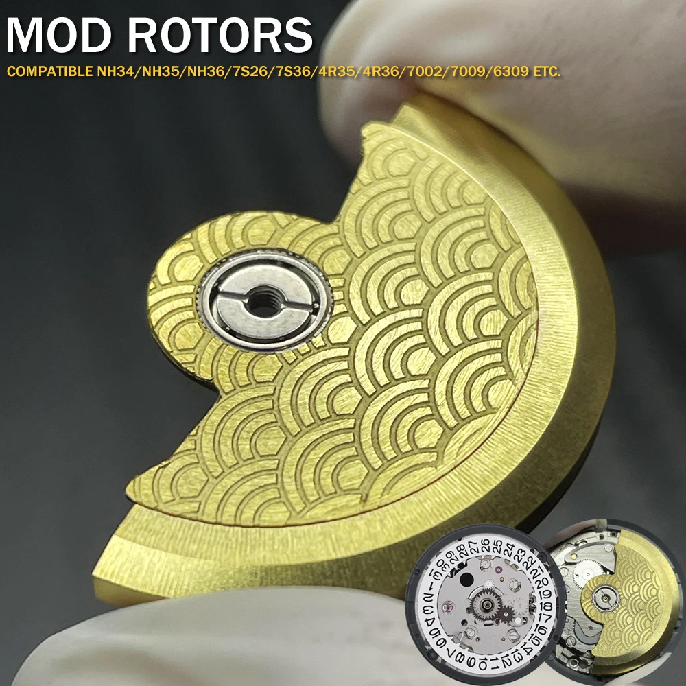 Mod-Golden-Oscillating-Weight-Rotor-for-Japan-NH34-NH35-NH36A-Movement ...