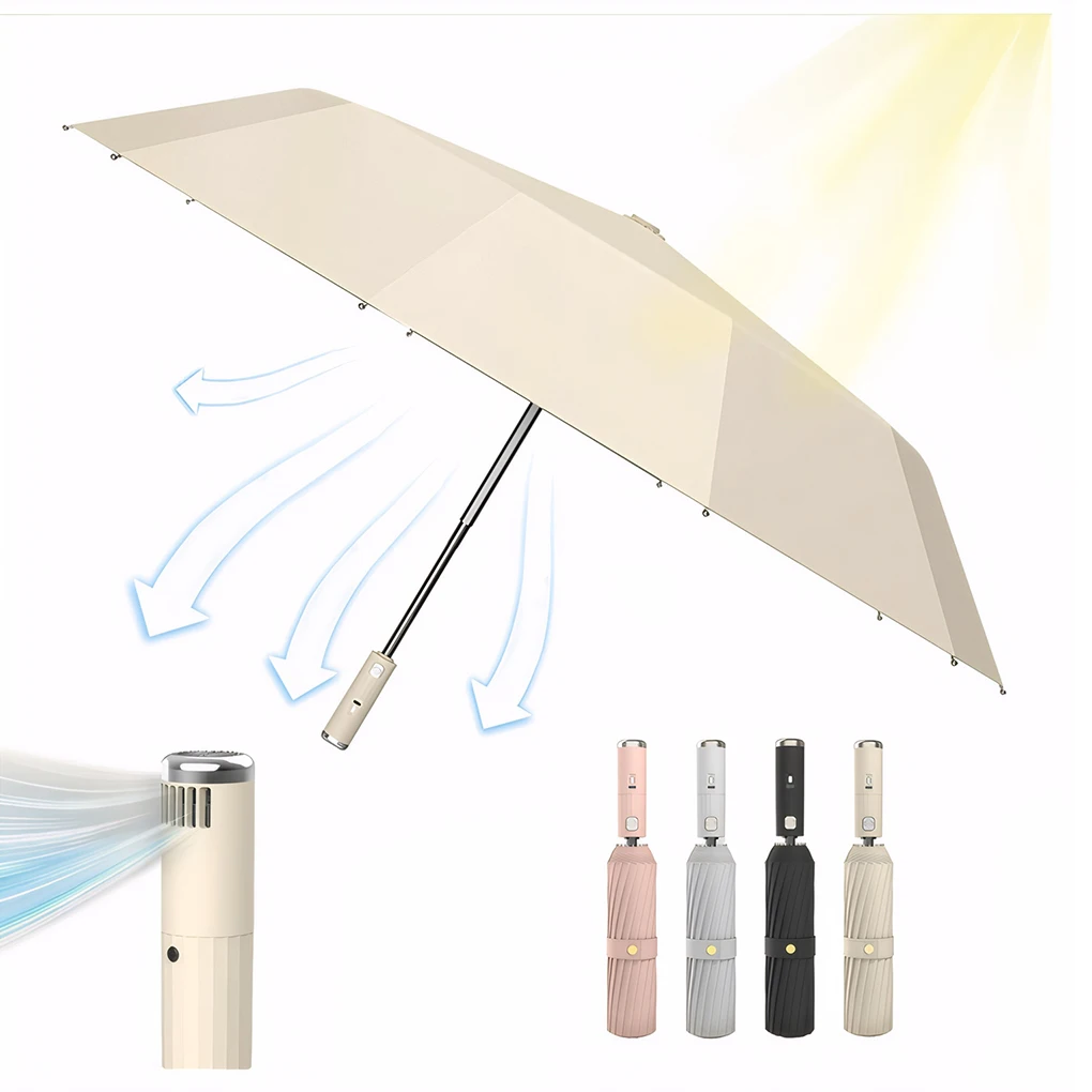 USB-Recarreg-vel-Ventilador-Dobr-vel-Autom-tico-Prote-o-Solar-Umbrella ...