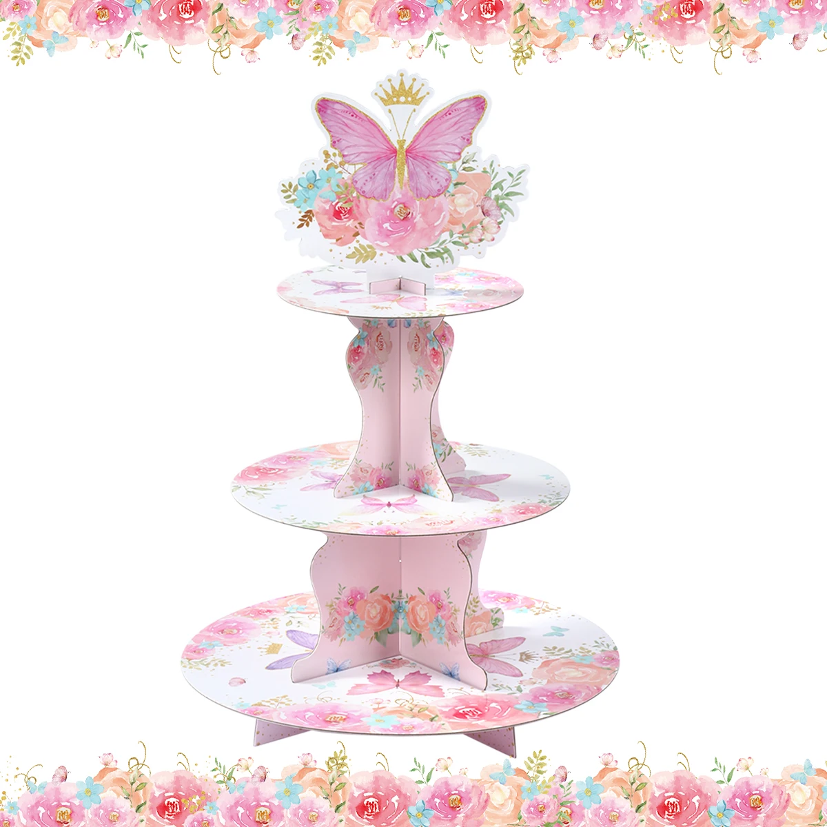 Pink-Butterfly-Cake-Stand-Butterfly-Birthday-Party-Decorations-Girl ...