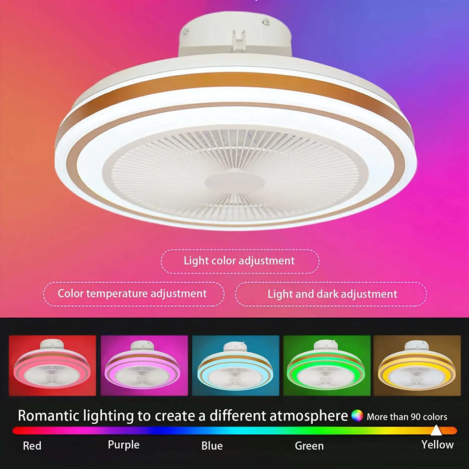 50CM-Ceiling-Fan-With-Led-Light-Remote-Control-Smart-Bluetooth-Speaker ...