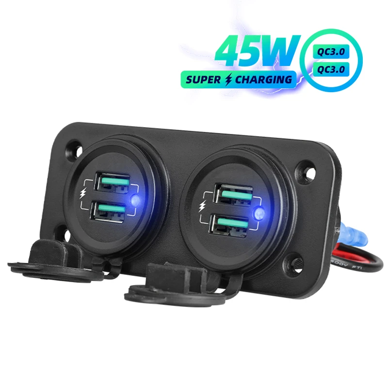 Several Usb Ports Socket 12v Auto Double Qc3.0 Fast Charger Built-in ...