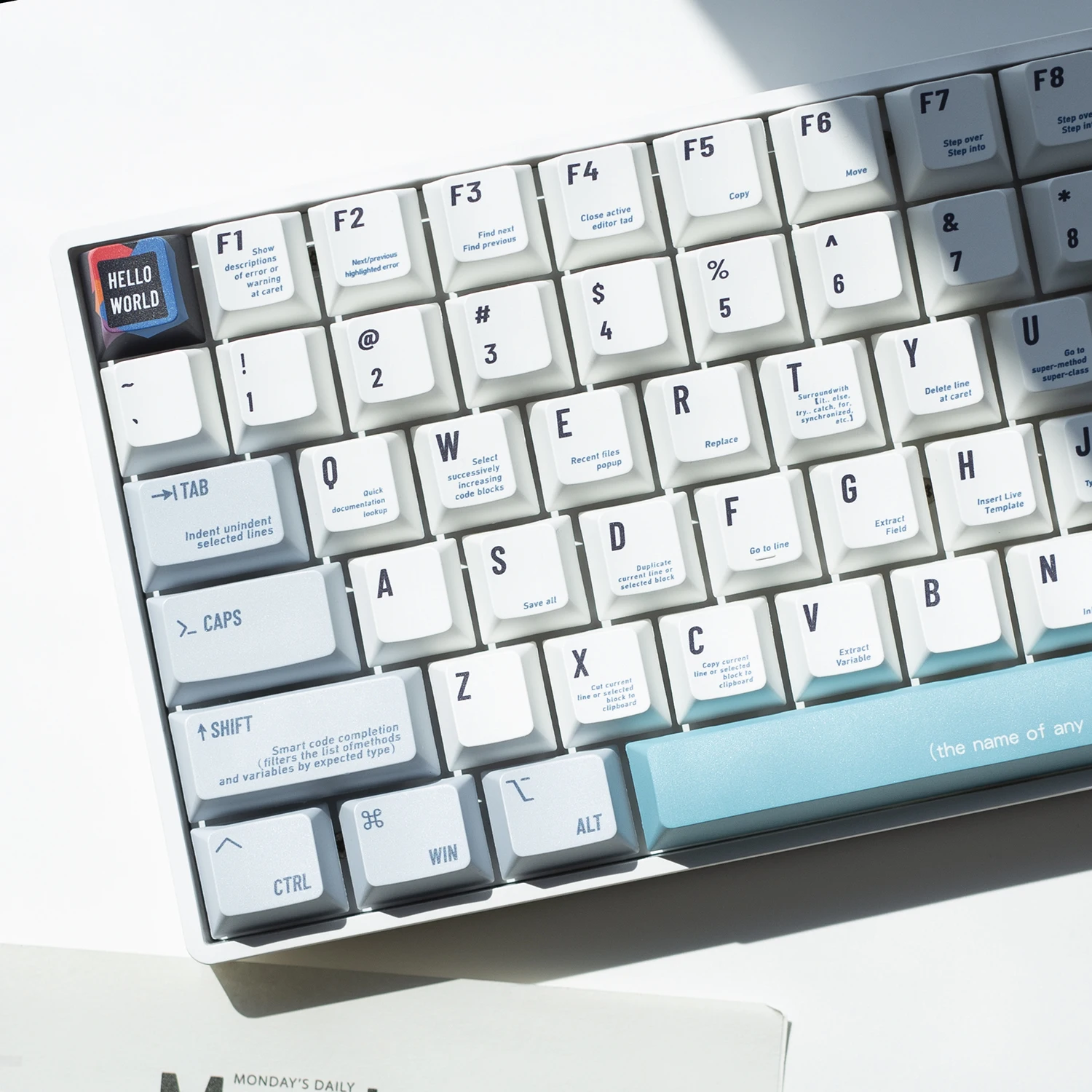 Hello-World-Keycaps-Desain-Asli-PBT-Keycap-Komputer-128-Tombol-Profil ...