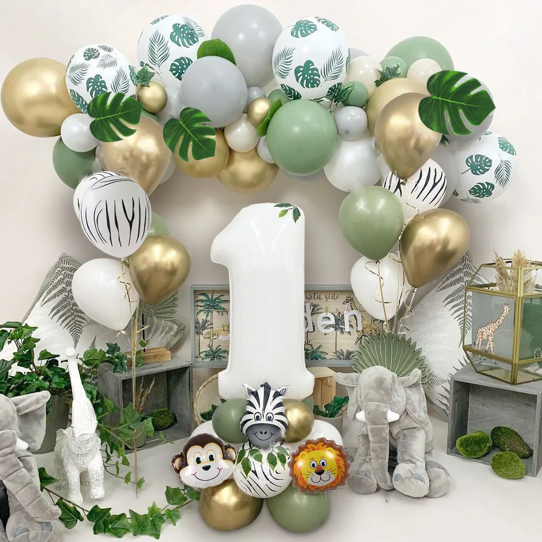 28Pcs-Jungle-Safari-Balloons-Set-Kids-1st-2st-Birthday-Party-Supplies ...