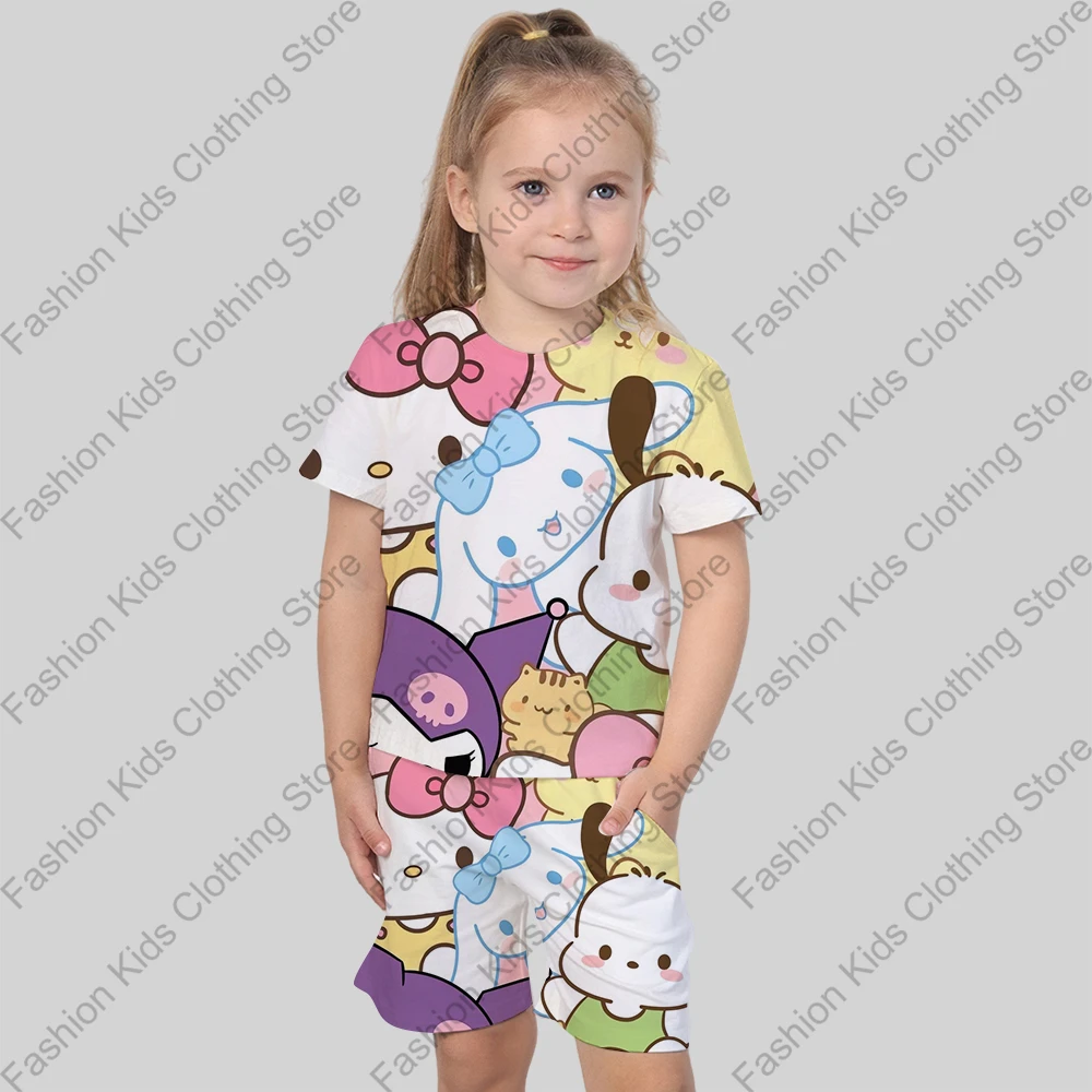 MINISO-Summer-Children-Clothing-Sets-Boy-Girl-Cartoon-Hello-Kitty ...