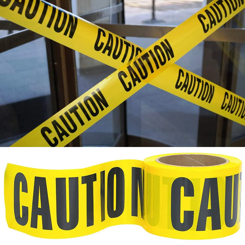 20m/roll Yellow Caution Tape for Police Barricade Public Works Safety Barrier kids engineering ...