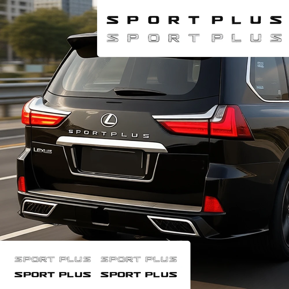 3Pcs Car Styling ABS Door Trunk Sport Plus Letter Badge Sticker ...