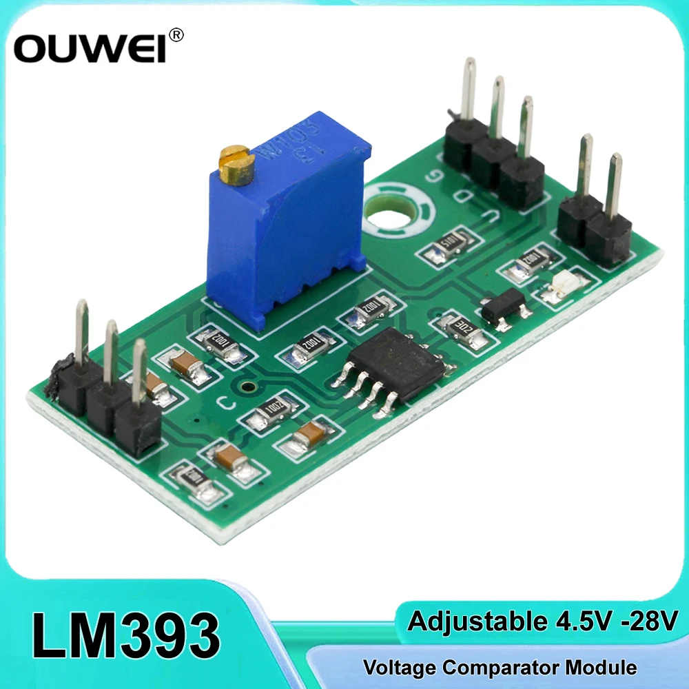 LM393-Voltage-Comparator-Module-LM393-4-5-28V-Signal-Waveform-Adjustable-High-Level-Load-Drive ...