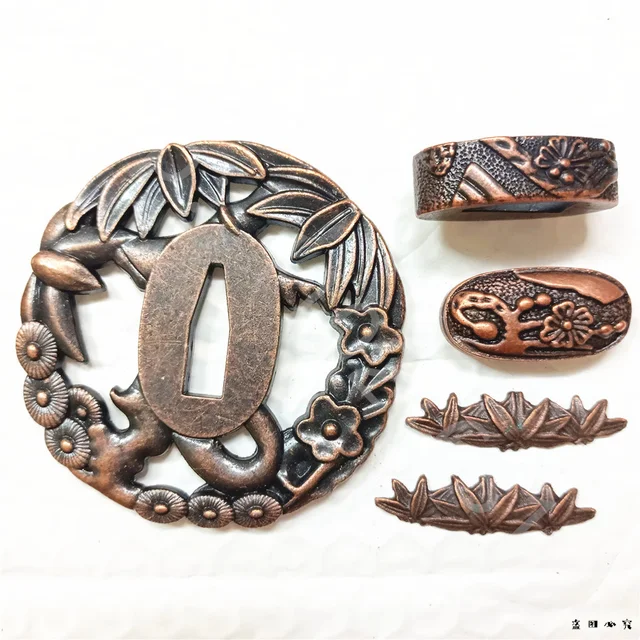 Exquisite Alloy Handguard Tsuba Guard Fuchi Menuki Kashira For Japanese ...