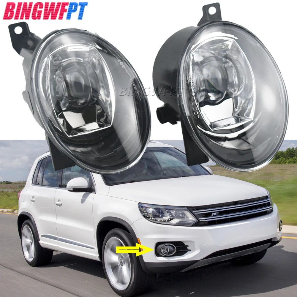 2 Pieces Car LED Fog Light Assembly With Lens DRL Daytime Running Lamp ...