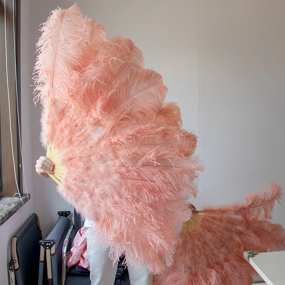 1-3Meter-Pink-Big-Size-Hand-Feather-Fan-Customized-Large-Stage ...