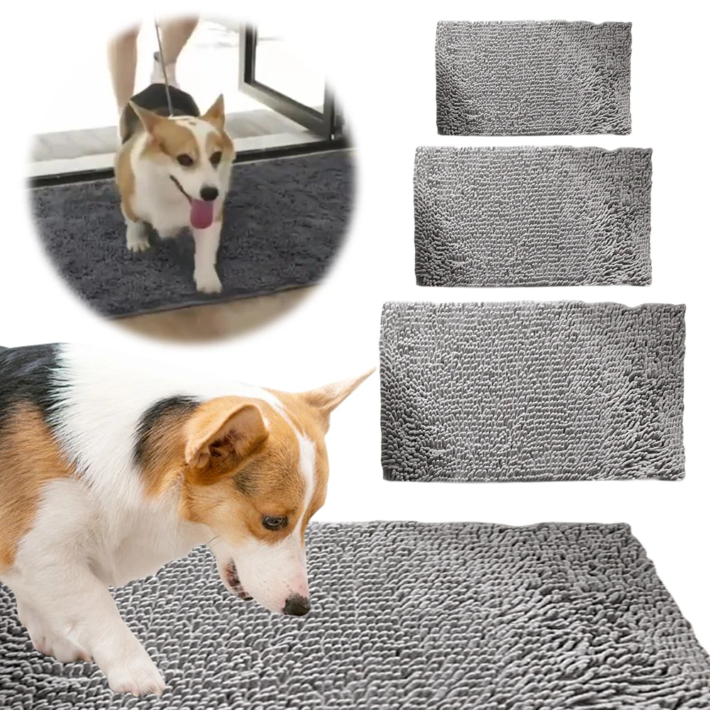 Dog Door Mat for Muddy Paws Washable Entry Indoor Door Mat Quick Dry ...