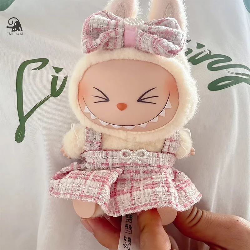 17cm Labubu Dolls Clothing Cute Mini Plush Doll's Clothes The Monster ...