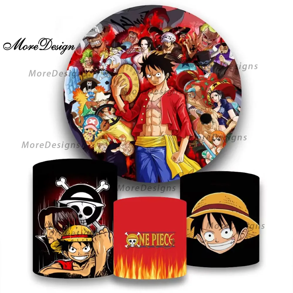 One-Piece-Round-and-Cylinder-Covers-Kids-Luffy-Photo-Backdrop-Boys ...
