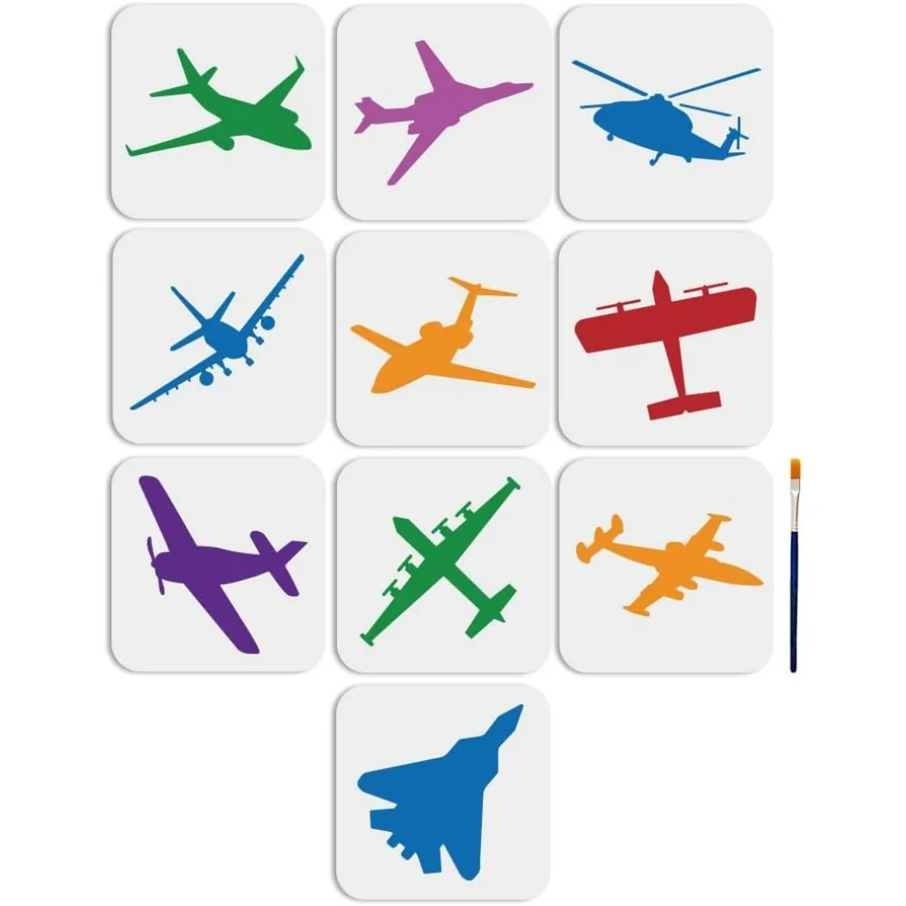 10pcs Airplane Stencil Template 6×6inch Airplane Stencils for Painting ...