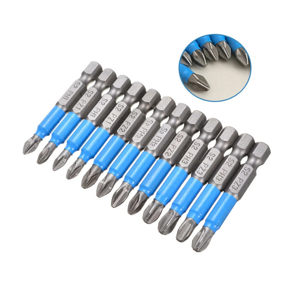 12pcs-Strong-Magnetic-Cross-Bits-Hex-Shanked-Anti-Slip-Screwdriver-Bits ...