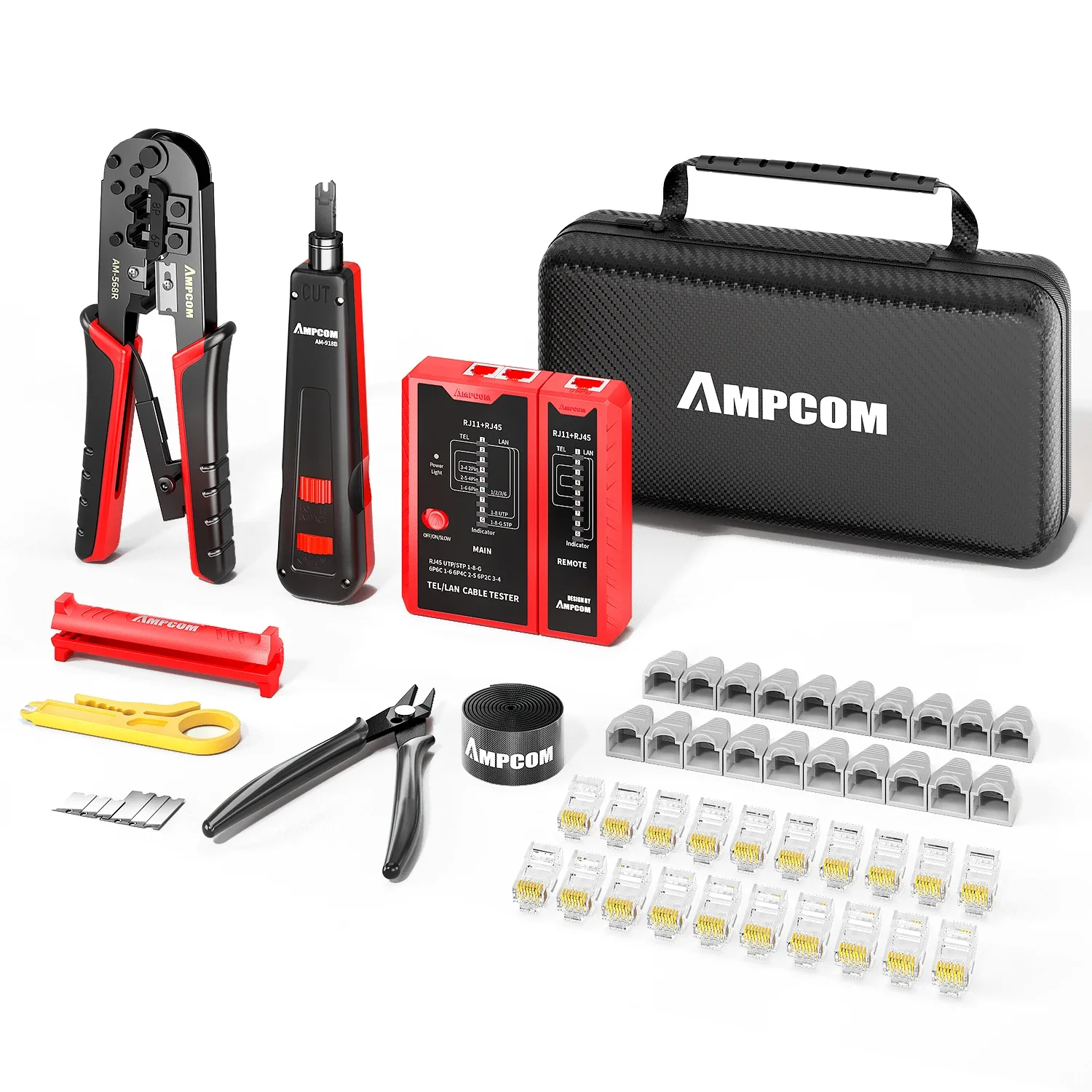 AMPCOM-Ethernet-Crimping-Tool-Kit-for-CAT8-7-CAT6-CAT5e-RJ45-Connector ...