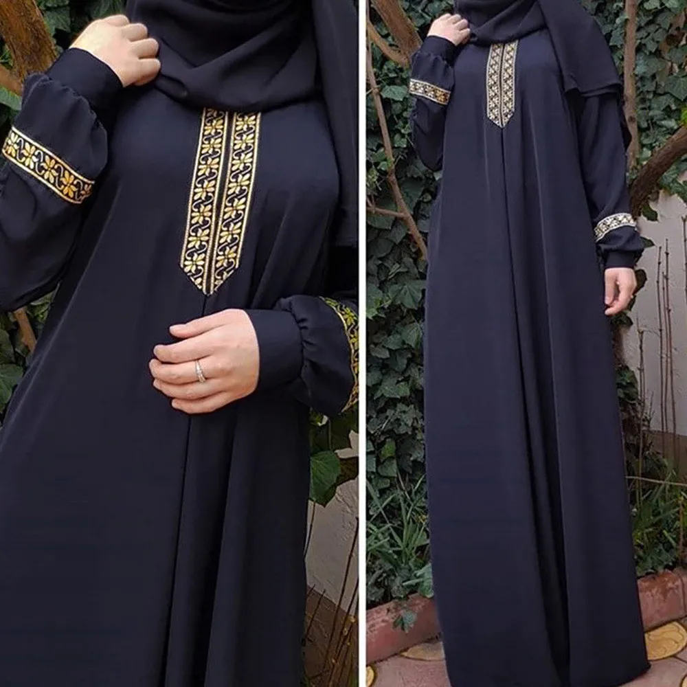 Women-s-Oversized-Loose-Printed-Muslim-Long-Dresses-Casual-Long-Sleeved ...