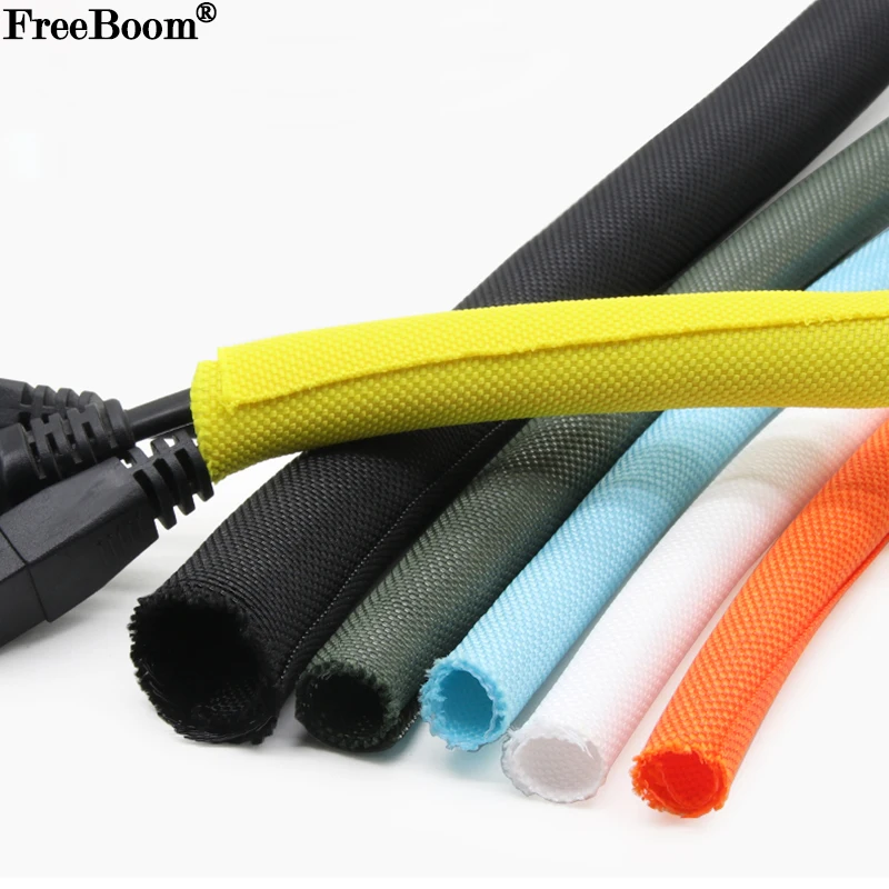 1M/5M Self-Closed PET Expandable Braided Sleeve Self ClosingFlexible ...