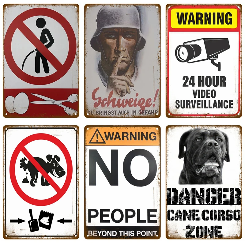 Retro-Caution-Metal-Sign-Cafe-Club-Man-Cave-Pubs-Vintage-Warning-Tin ...