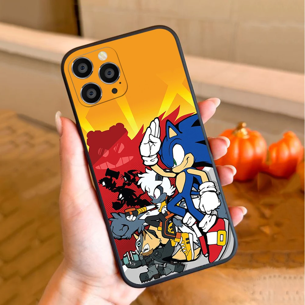 Estuche flexible PK-13 con dibujos animados de S-Sonic para iPhone 6, 6S, 7, 8, 12, 13, 16, Mini ...