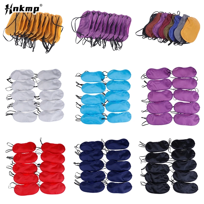 10Pcs Eye Cover Imitated Silk Sleep Eye Mask Sleeping Padded Eye Masks ...