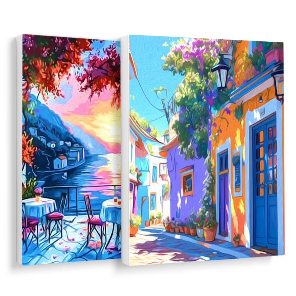 RUOPOTY-Paint By Numbers Landscape Illustration Simple Hand Drawing ...