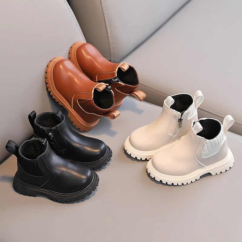 Autumn-New-Fashion-Kids-Boots-British-Style-Short-Boot-Soft-Sole ...