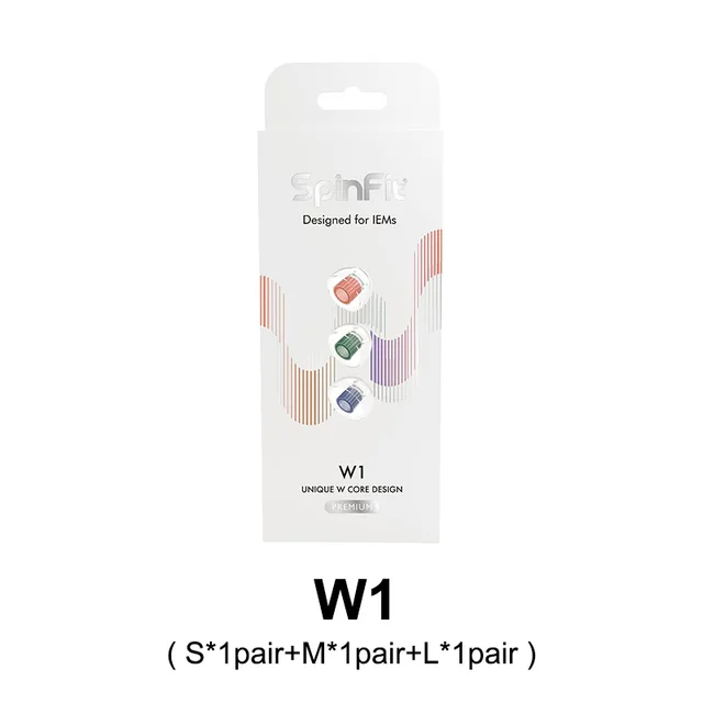 SpinFit W1 Silicone Ear Tips Eartips Patented Medical-Grade Double W ...
