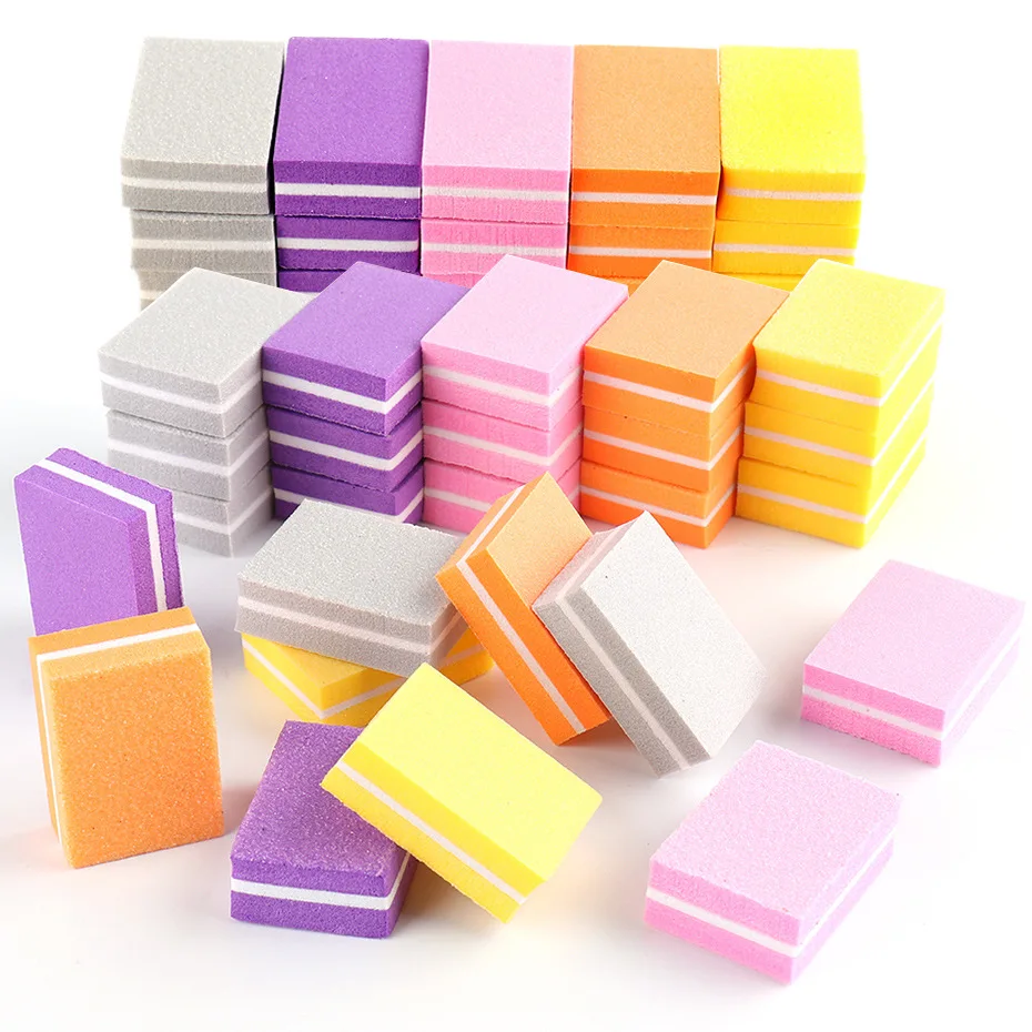 50cs-Balok-Kikir-Kuku-Mini-Dua-Sisi-Cat-Kuku-Spons-Warna-warni-Strip ...
