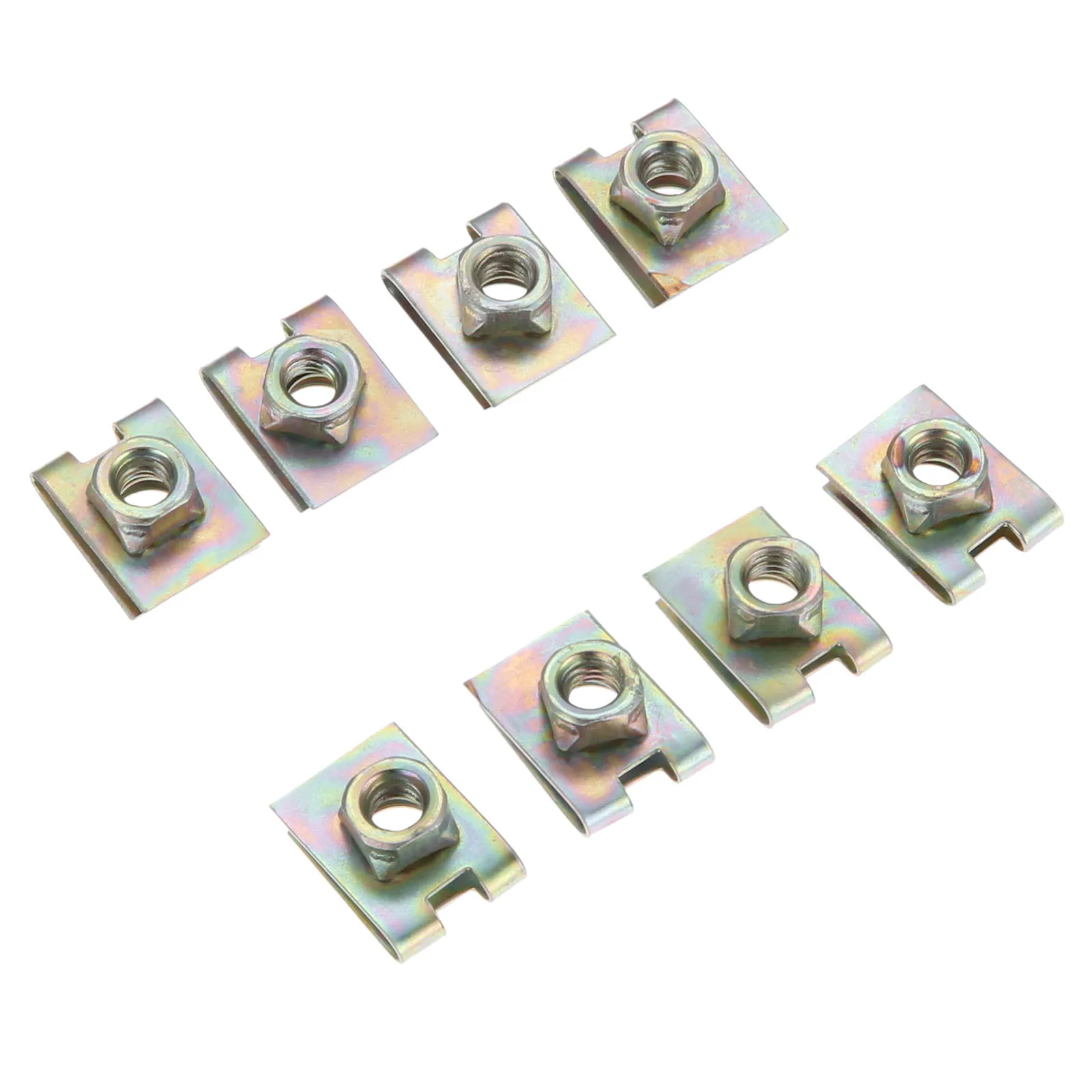 20pcs Metal Spring U-type Plate Nut Speed Clips M6 6mm Threaded For Car ...