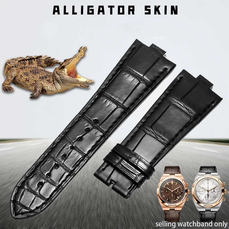 Crocodile-leather-watch-band-for-VC-horizontal-four-seas-series ...