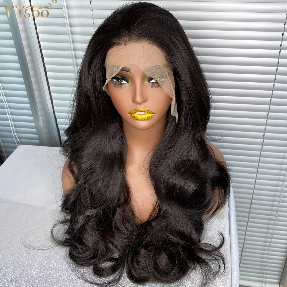 YYsoo-2-Long-Body-Wave-Black-13x6-Futura-Synthetic-Lace-Front-Wigs-for ...