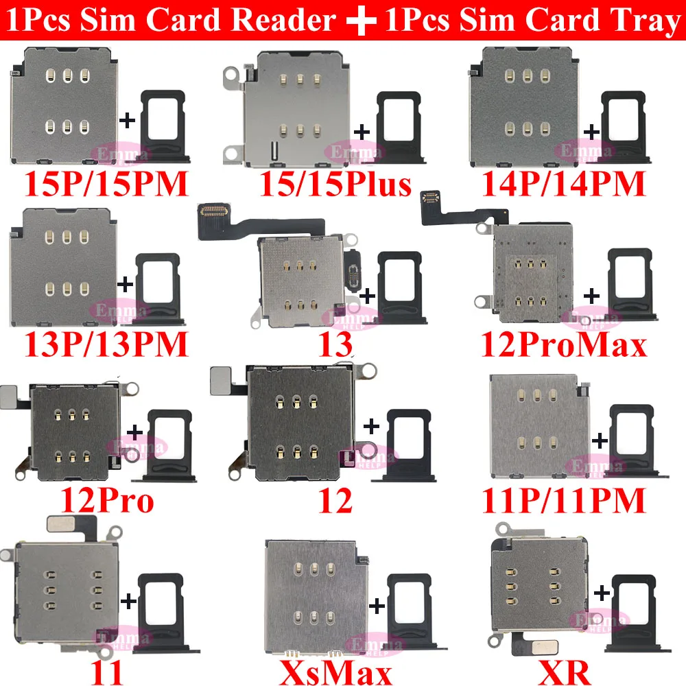 EmmaHelp-1set-Dual-Sim-Card-Reader-Connector-Flex-Cable-Tray-Slot ...
