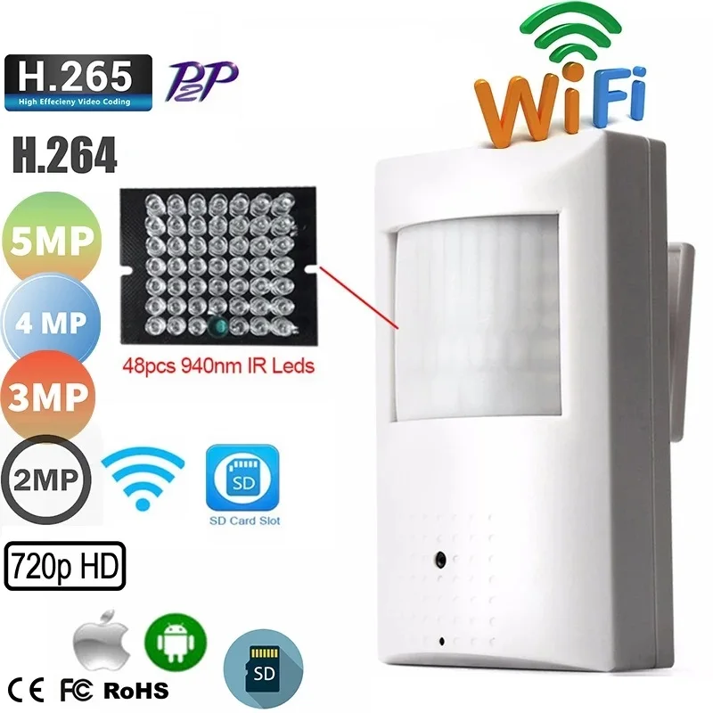 Indoor PIR WiFi Camera 940 Night Vision Pinhole Security Covert ...