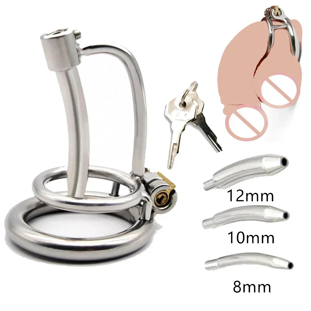 Stainless-Steel-Male-Urethral-Probe-Chastity-Chicken-Cage-Delayed ...