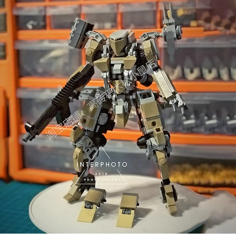 MOC-Mecha-Series-Dark-Brown-Building-Block-Robot-DIY-Model-Puzzle-Collection-Experts-Brick-Toys ...