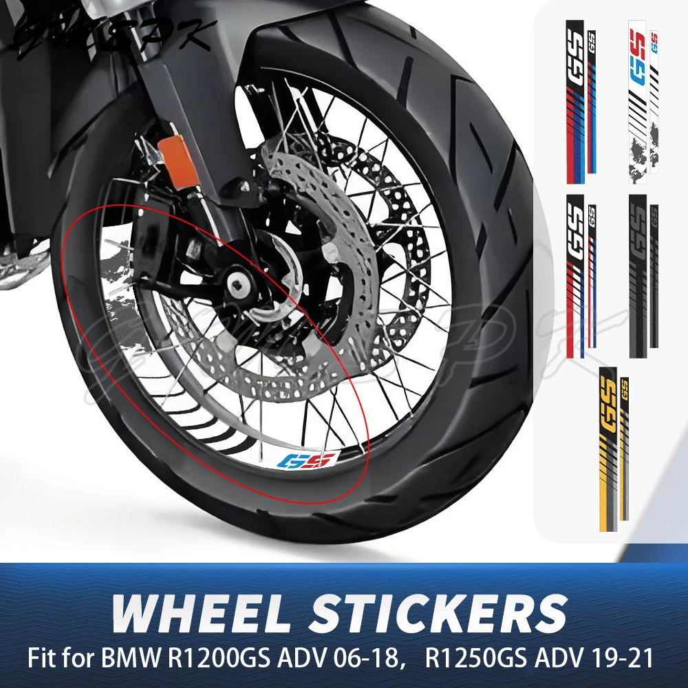 Motorcycle Front Rear Wheel Decals Rim Sticker Fit For BMW R1200GS ADV ...