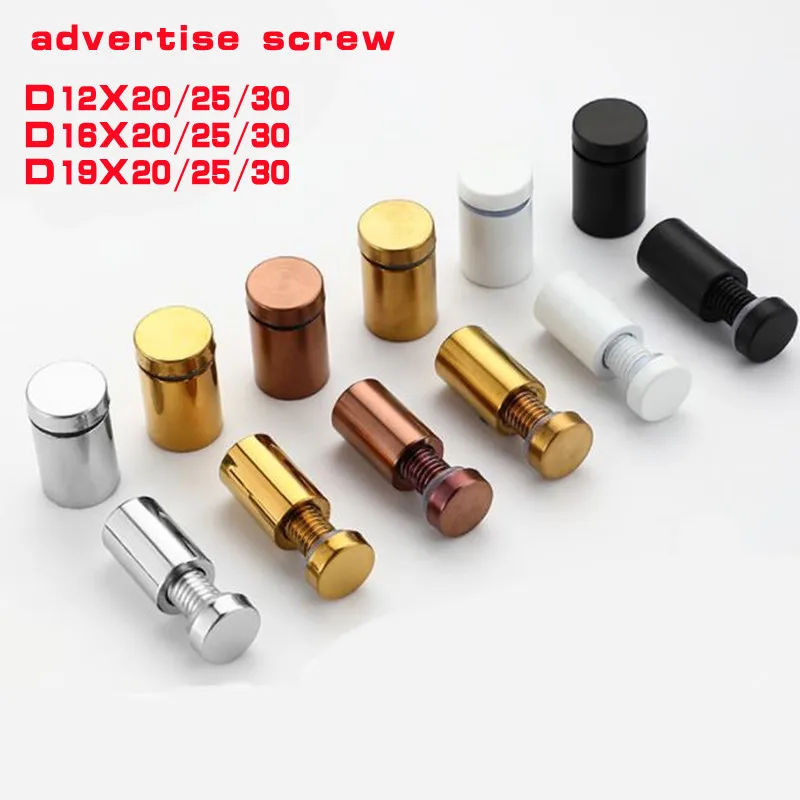 10pcs-Advertising-Screws-Black-Stainless-Steel-Sign-Standoff-Screw ...