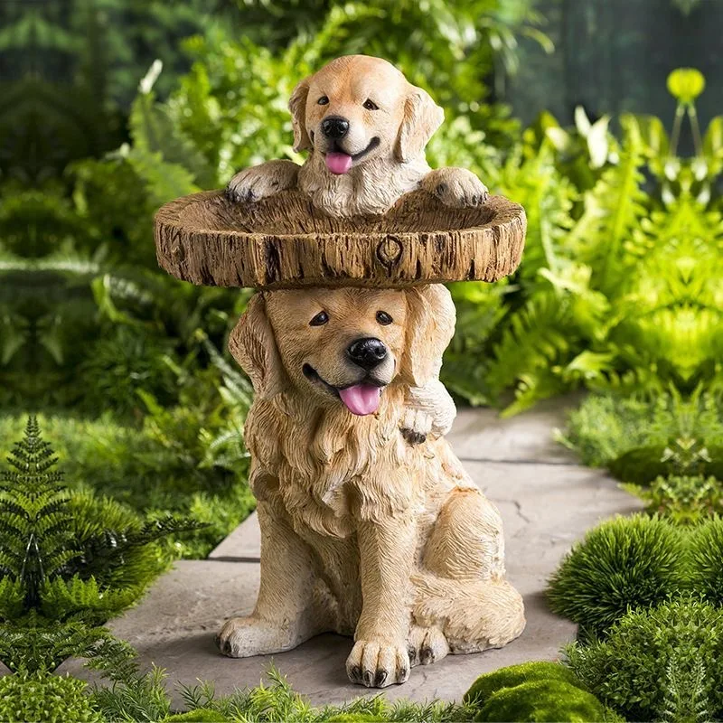Estatuas-de-perro-para-jard-n-cachorros-Birdbath-poliresina-ba-o-de ...