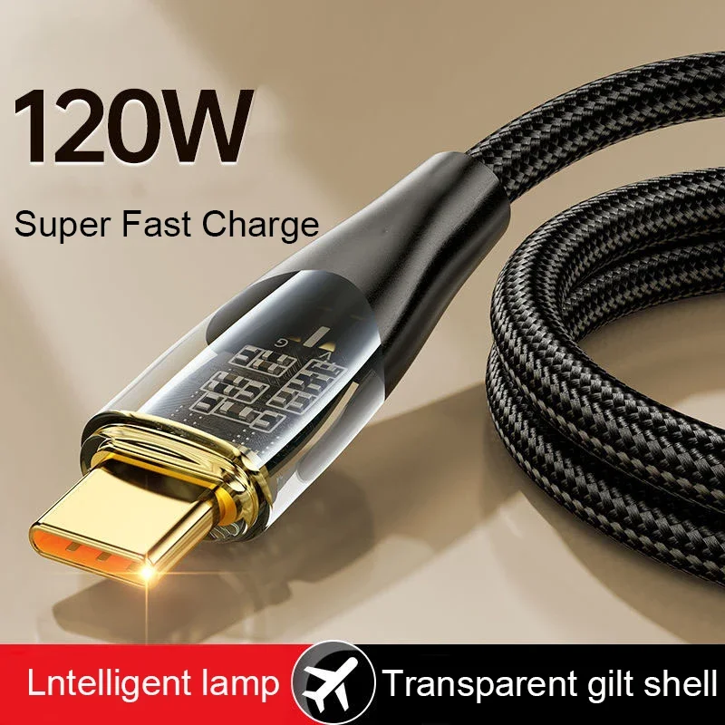 Type-C-Cable-120W-Super-Fast-Charge-USB-Cable-1M-1-5M-2M-Phone-Charger ...