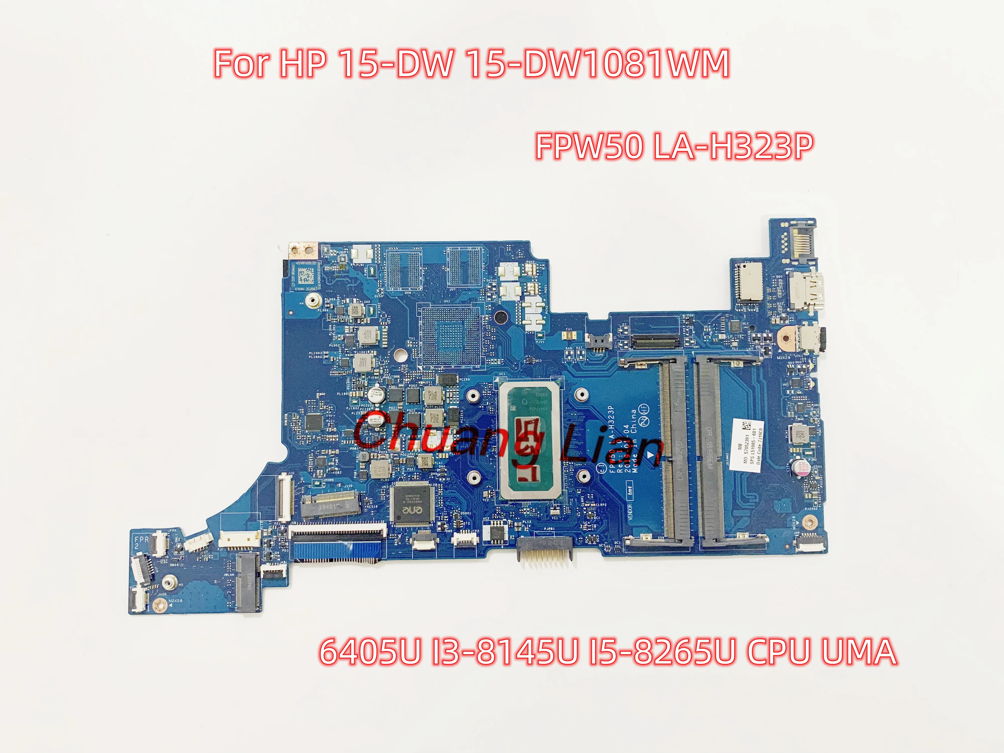 FPW50 LA H323P For HP 15 DW 15S DU Laptop Motherboard With 6405U I3 I5 ...