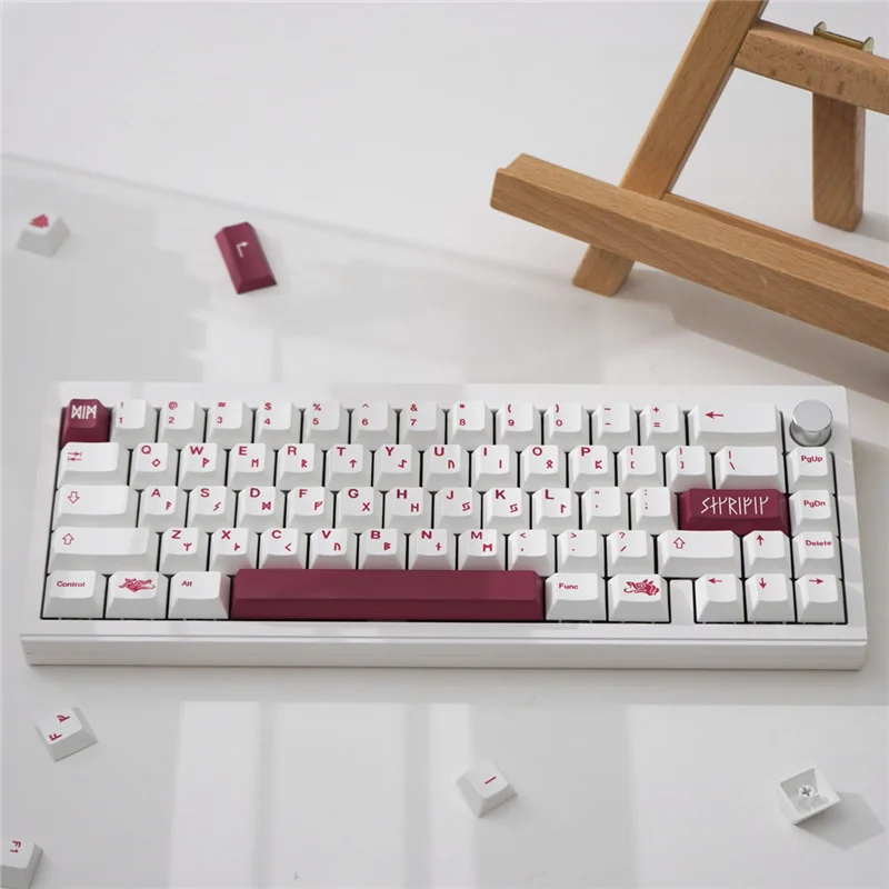 White-GMK-Blot-Cherry-Profile-Dye-Sublimation-142-Keys-Keycaps-5-side ...