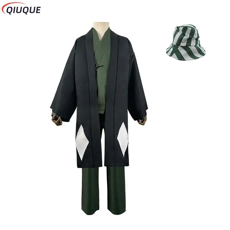 Anime Bleach Urahara Kisuke Cosplay Costume Hat Kimono Outfit For Men ...