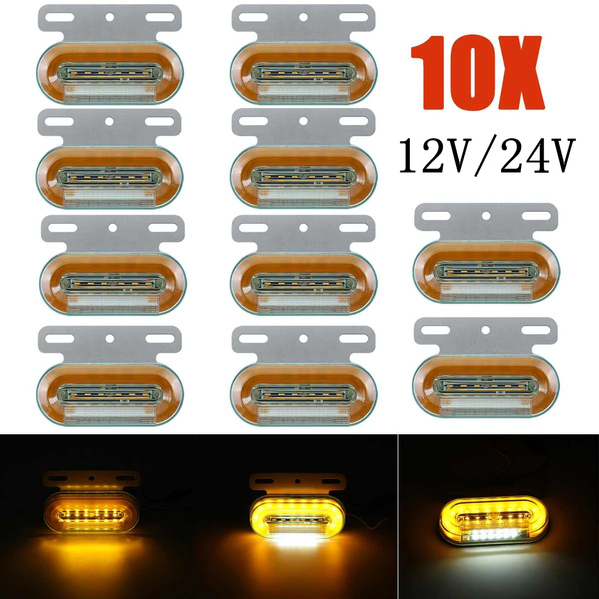 10pcs 12/24V LED Car Truck Side Marker Lights Car External Lights ...