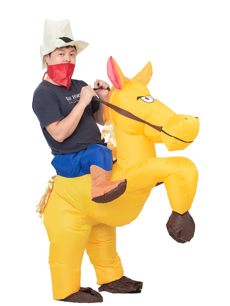Koop Grappige Cowboy Rider Op Paard Opblaasbare Kostuum, 58% OFF