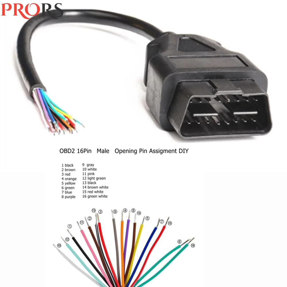 NEW-OBD2-16Pin-Male-Plug-Connector-Auto-Scanner-Cables-OBDII-16Pin ...
