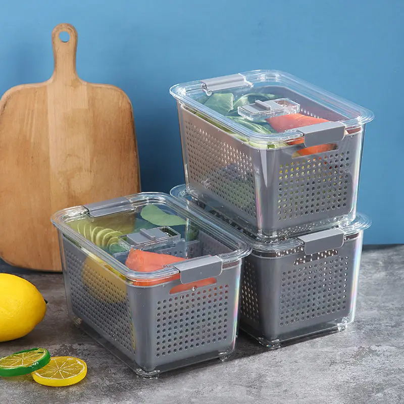 Refrigerator-Preservation-Storage-Box-for-Fruit-Drain-Basket-Storage ...