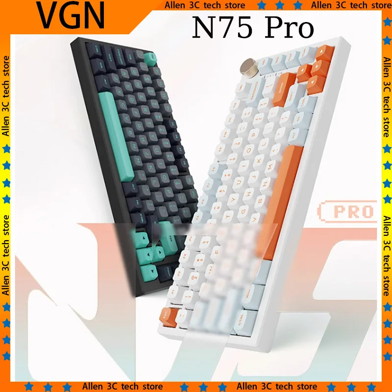 VGN-N75-Pro-Keyboard-tri-mode-Bluetooth-nirkabel-82-tombol-berkabel-Hotswap-RGB-mekanik-Keyboard ...
