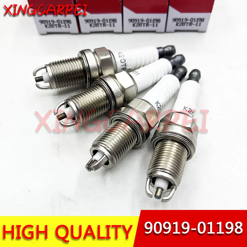4/6pcs 90919-01198 K20TR11 Spark Plug For Toyota Avensis Camry Corona ...